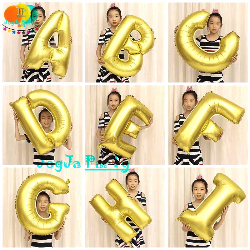 Jual balon huruf jumbo 80 cm balon huruf balon ulang tahun balon huruf ...