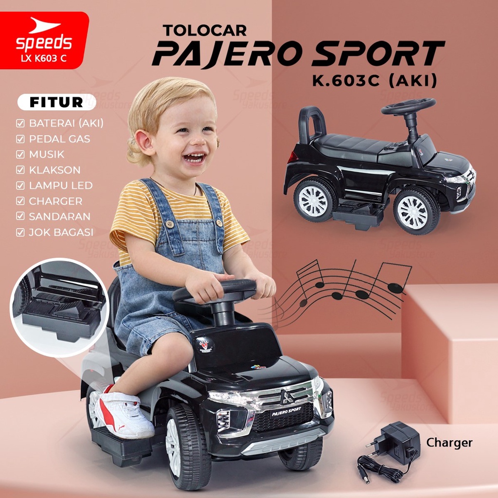 Jual Mainan Mobil Aki TOLOCAR Mobilan Anak Mainan PAJERO Aki Original ...