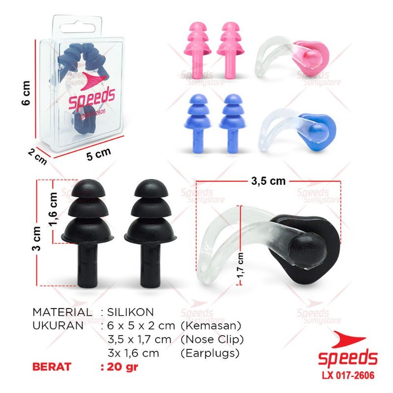 Jual SPEEDS Penutup Hidung Renang Klip Penutup Hidung dan Telinga ...