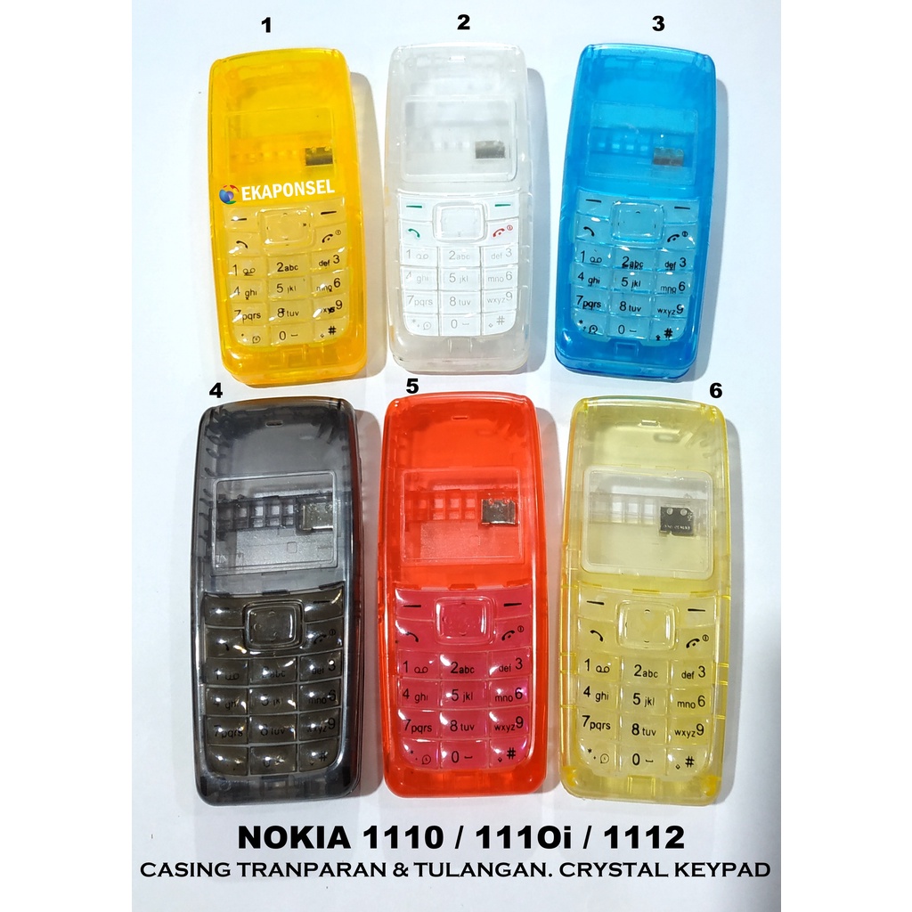 Jual NOKIA 1110/1112 CASING / HOUSING WARNA TRANSPARAN SAMA TULANGAN ...