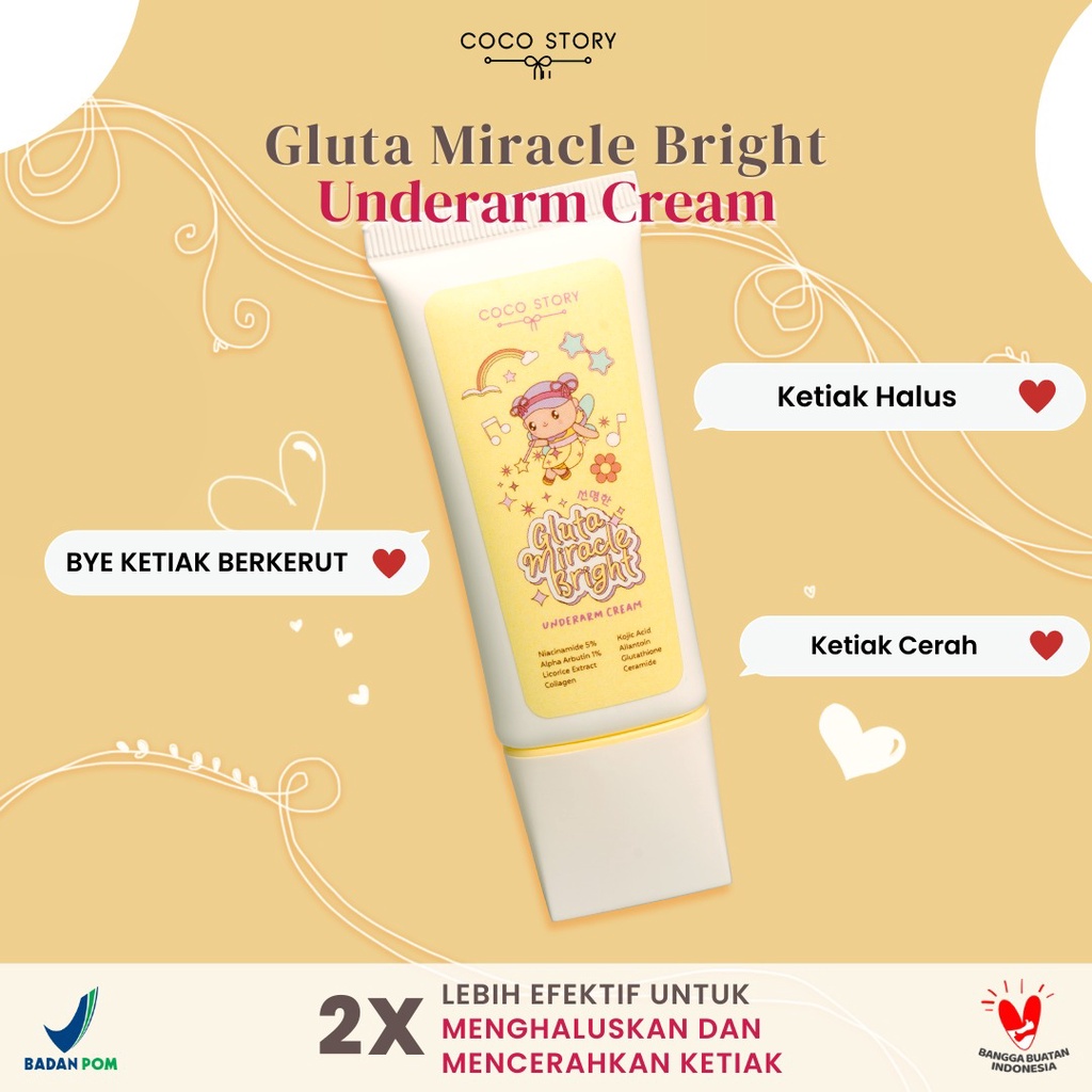 Jual Coco Story Gluta Miracle Bright Underarm Cream | Shopee Indonesia