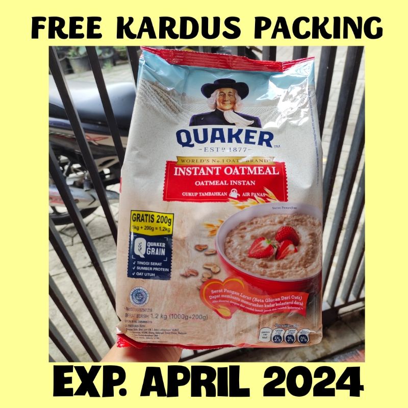 Jual Quaker Oatmeal Instant Sereal Merah 1200 Gram 1,2 Kg - Oat ...