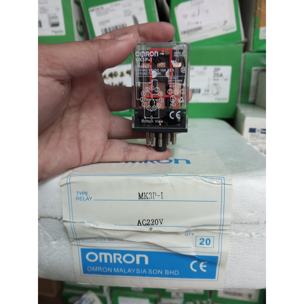 Jual RELAY OMRON MK3P-1 MK3P-I 220V 11 PIN / 11 KAKI | Shopee Indonesia
