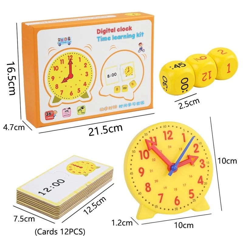 Jual Mainan Digital clock time learning kit set mainan puzzle belajar ...