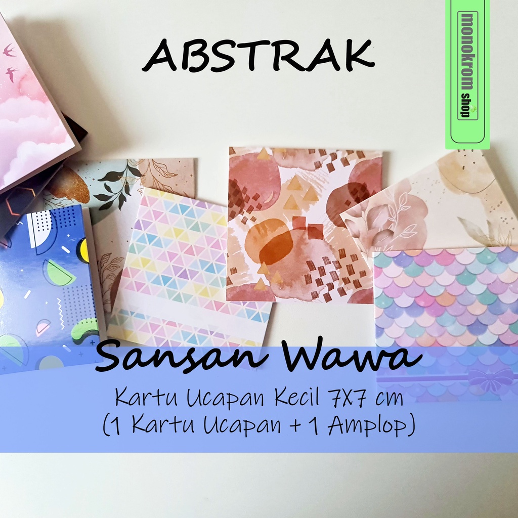 Jual Kartu Ucapan Kecil Sansan Wawa Motif Abstrak - Greeting Card | Shopee Indonesia