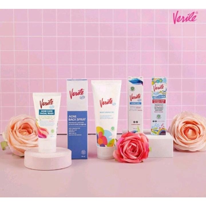 Jual VERILE Acne Blemish Cream/Acne Gel/Acne Back Spray Original ...