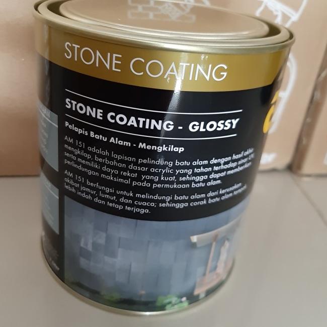 Jual Cat batu alam AM 151 Stone coating Glossy 1 liter Kilap coating ...