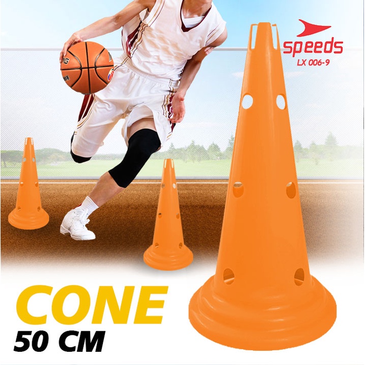 Jual SPEEDS Cone Kerucut Trafic ISI 1pcs Lubang Base Tiang Latihan Bola ...