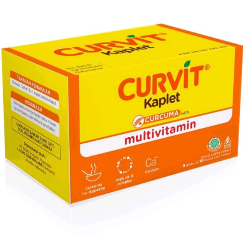 Jual Curvit kaplet 1 strip 10 tablet// Multivitamin dan penambah nafsu ...