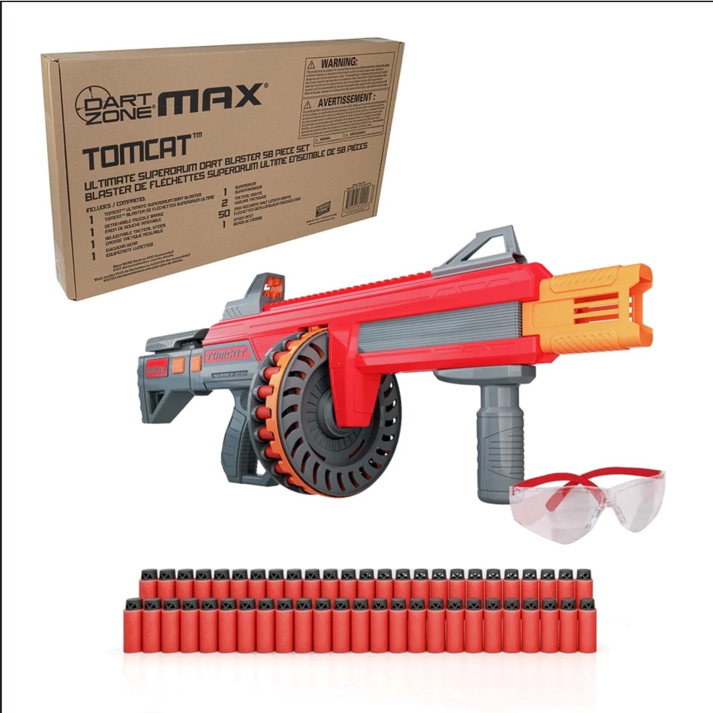 Jual Nerf Dart Zone Max Adventure Force Tomcat Supderdrum 50 Round Half ...