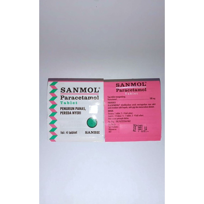 Jual SANMOL Tablet 500mg Dan Sanmol forte 650mg tablet Per Strip Isi 4 ...