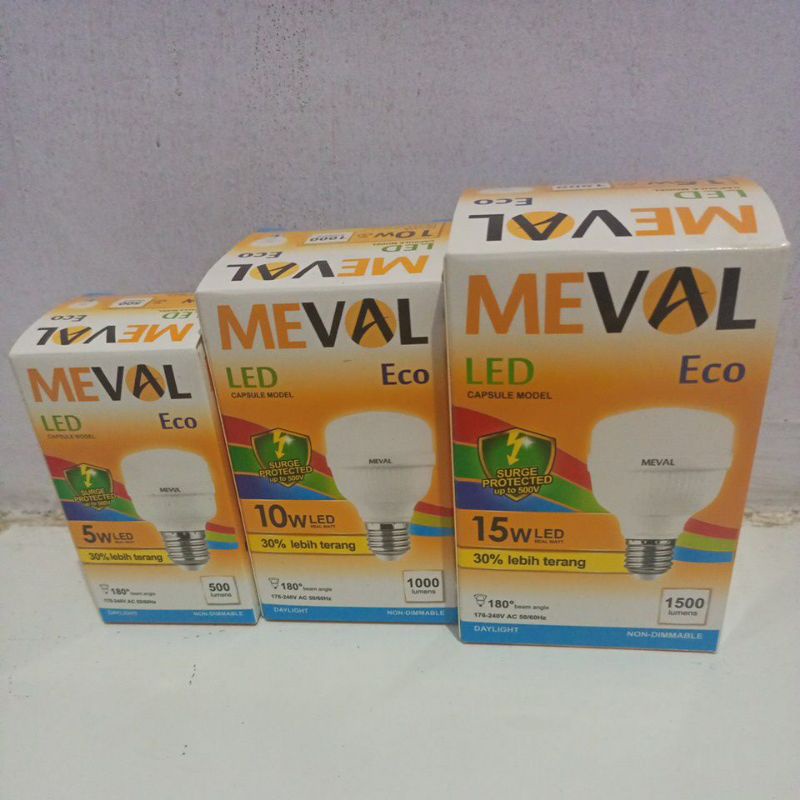 Jual Lampu LED Kapsul Meval 5/10/15 Watt warna Putih lumen 100/watt ...