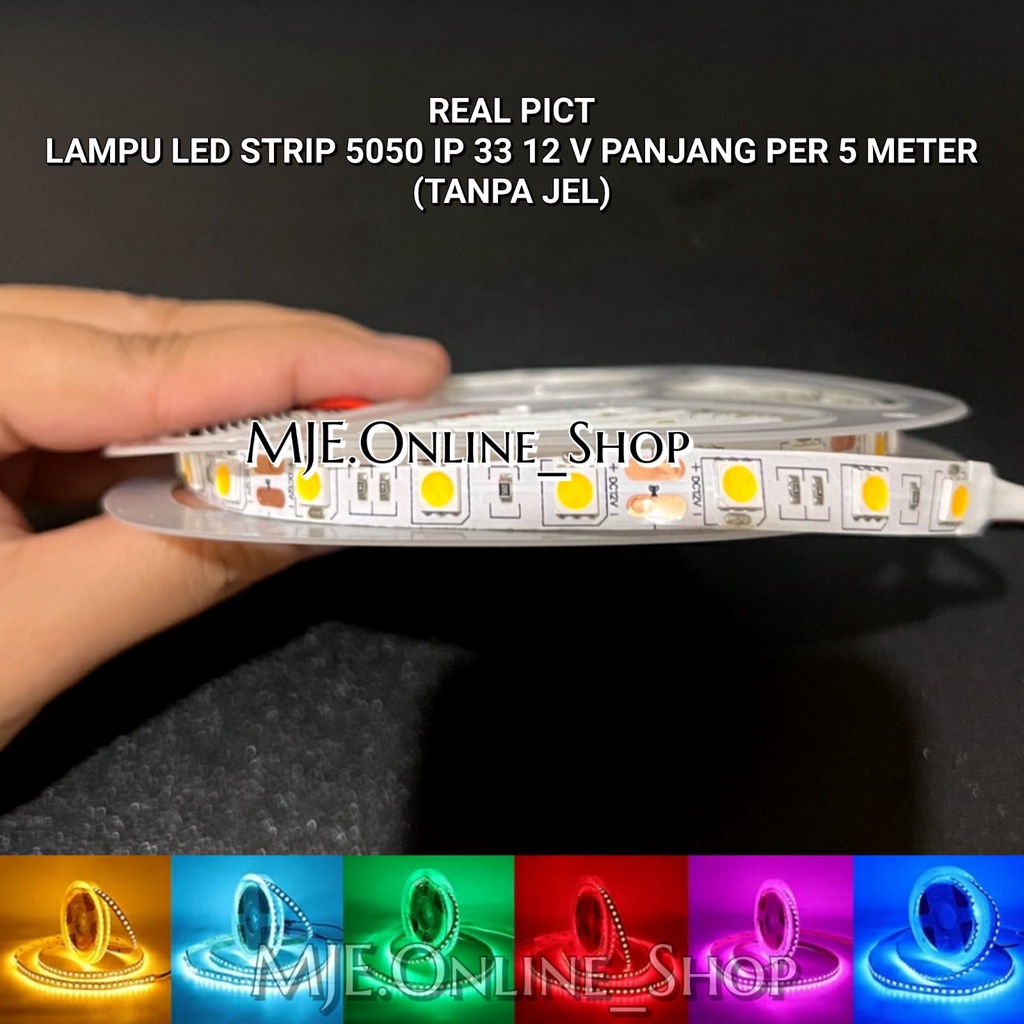 Jual LAMPU LED STRIP 12 VOLT 5050 IP 33 12 V PANJANG 5 METER / LAMPU ...
