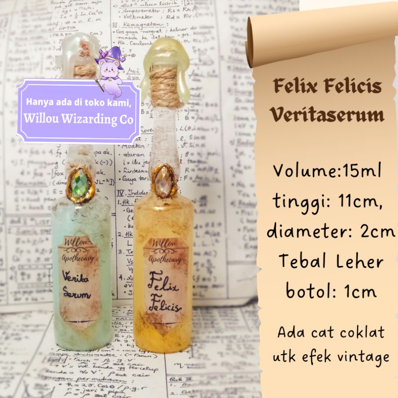 Jual Harry Potter Potion Botol Felix Felicis Veritaserum Botol kaca ...