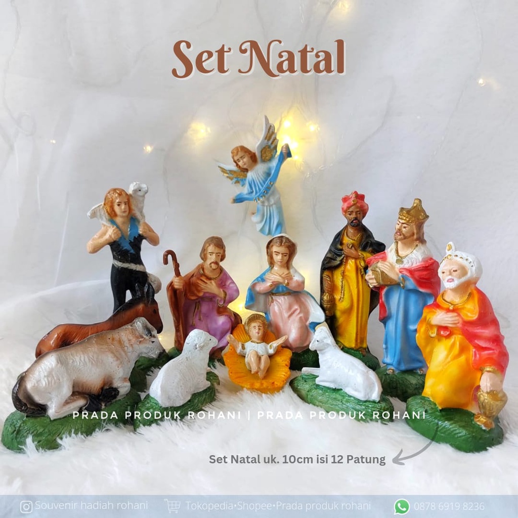 Jual Patung Set Natal 10cm/Patung Natal/Nativity Set/Patung Keluarga ...