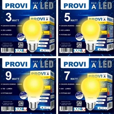 Jual LAMPU LED PROVI BULB A | 3-9 WATT | KUNING | ORIGINAL | Shopee ...