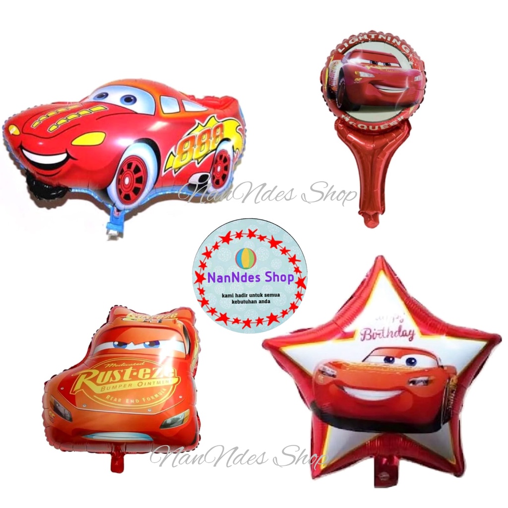 Jual Balon Foil Cars Besar Kecil Karakter Stik Pentung Bintang Tema ...