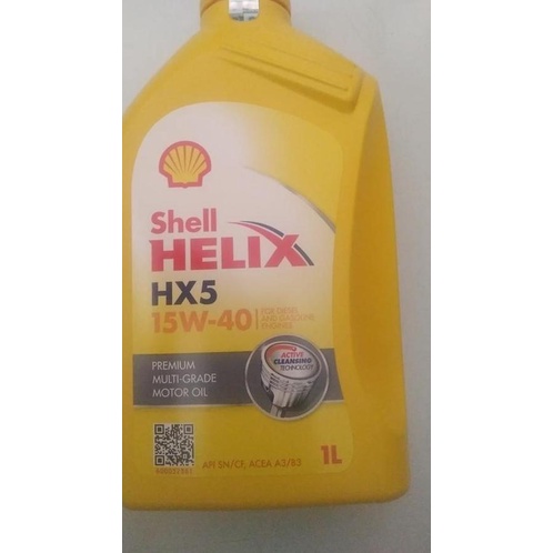Jual Oli Mesin Mobil Shell Helix HX5 15W-40 1 Liter Original Bare Scan ...