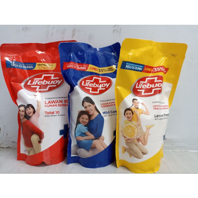 Jual Lifebuoy Body Wash 825ml Total 10,Lemon Fresh, Milk Care Jumbo ...