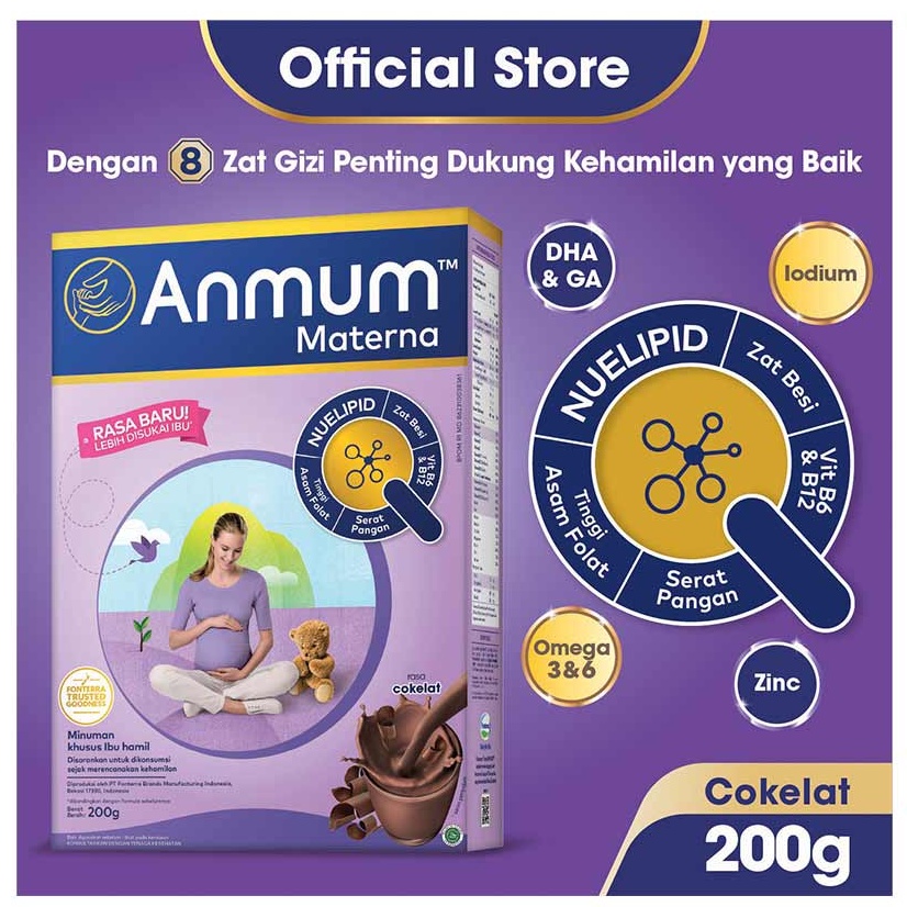 Jual ANMUM Susu Bubuk Ibu Hamil Materna Cokelat Box 200gr | Shopee ...