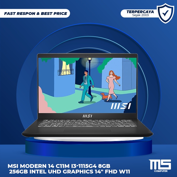 Jual MSI Modern 14 C11M i3-1115G4 8GB 256GB INTEL UHD GRAPHICS 14" FHD ...