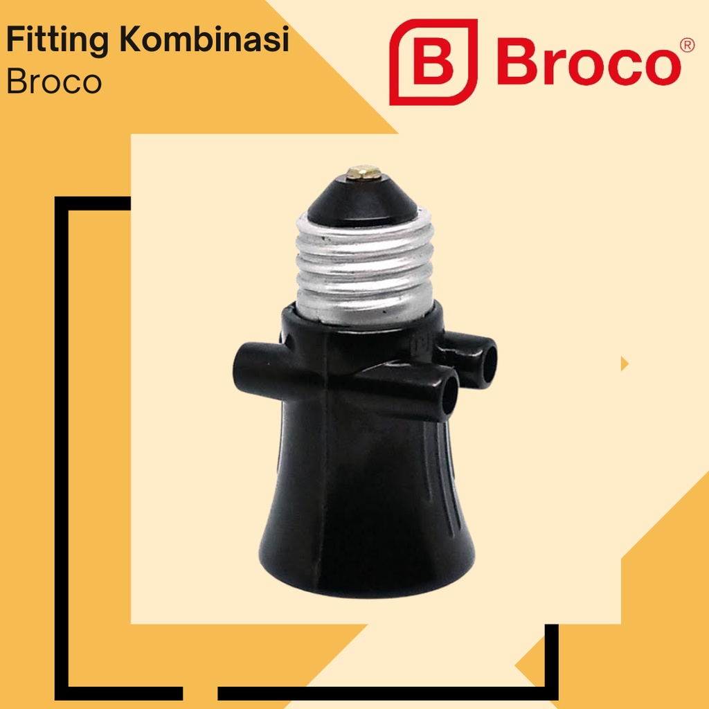 Jual BROCO FITTING LAMPU KOMBINASI FITTING LAMPU E27 BROCO HITAM 226L ...