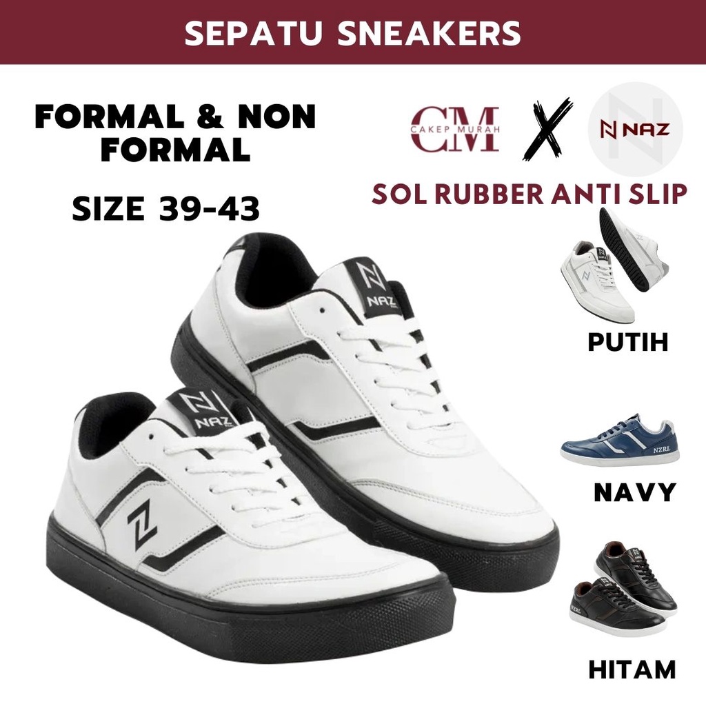 Jual Sepatu Sneakers Pria Casual Formal Spatu Sneaker Cowok Kuliah ...