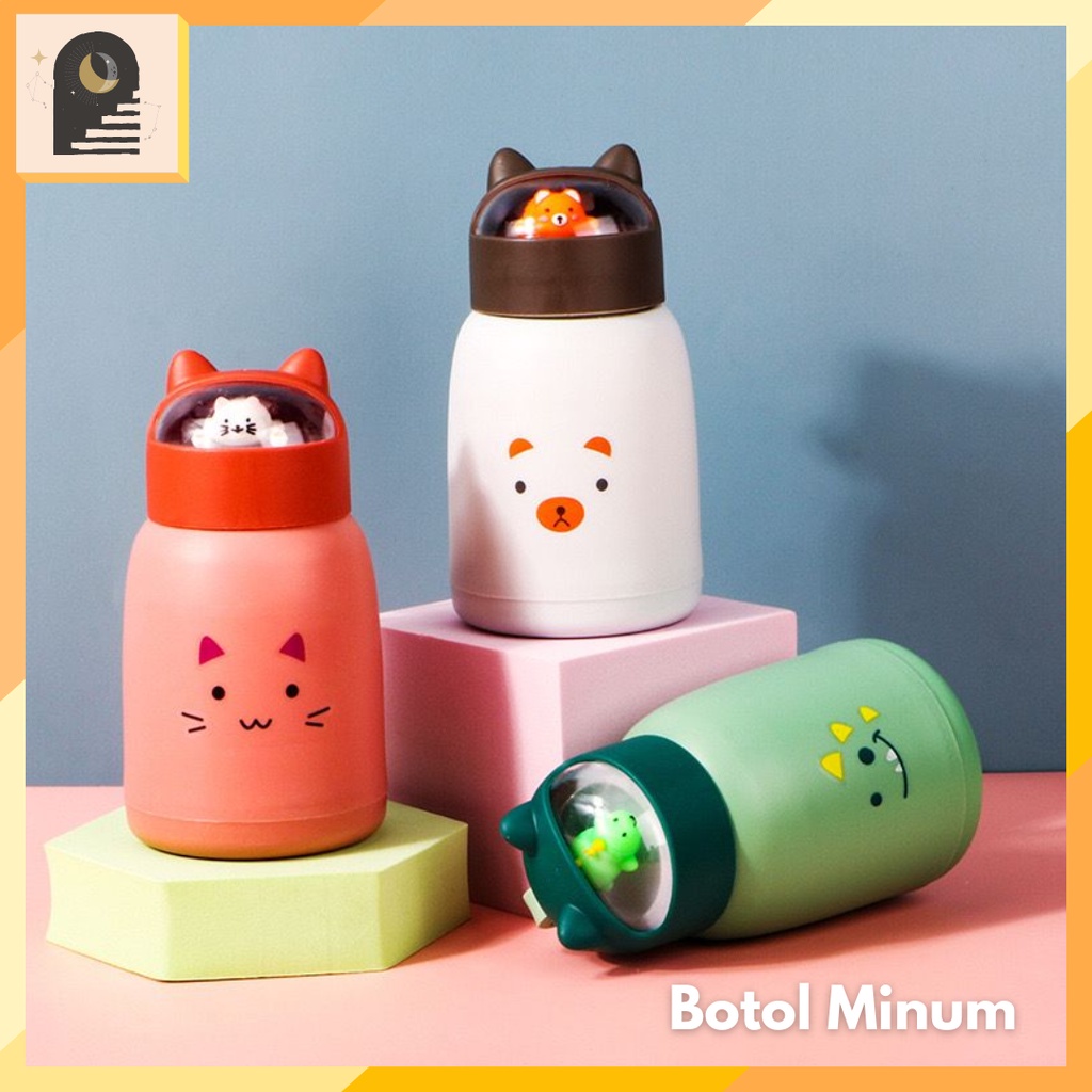 Jual Either.id - Botol Minum Kaca Bening Termos Motif Rabbit/ Gelas ...