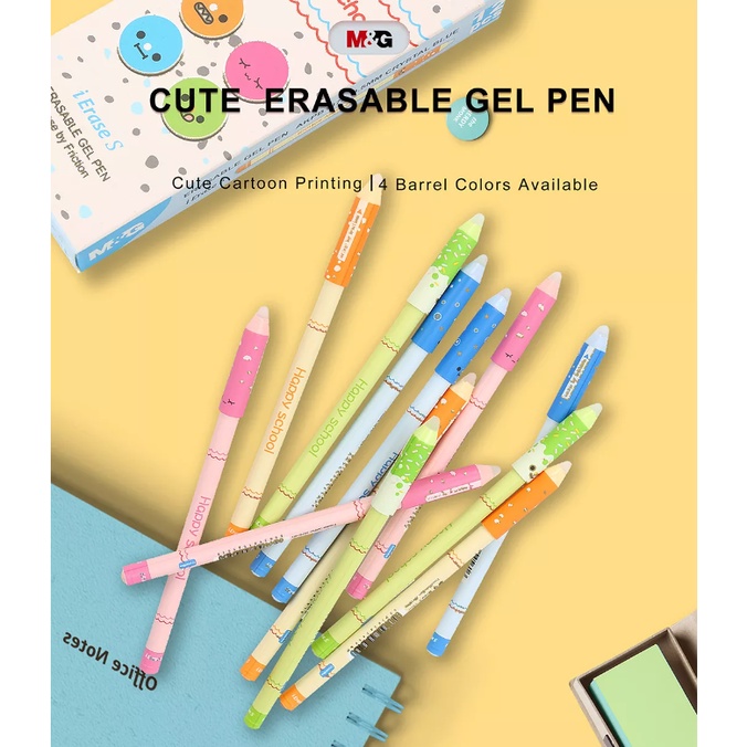 Jual M&G Erasable Gel Pen Crystal Blue 0.5 mm With eraser Needle Point ...