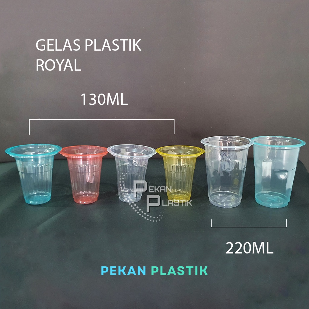 Jual Gelas Plastik Royal Bening Cup Gelas Aqua Gelas Kopi - 130 ML & 220 ML | Shopee Indonesia