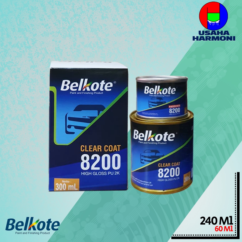 Jual Clear Belkote PU 8200 Gloss + Hardener | Ukuran : 300 CC | Shopee ...