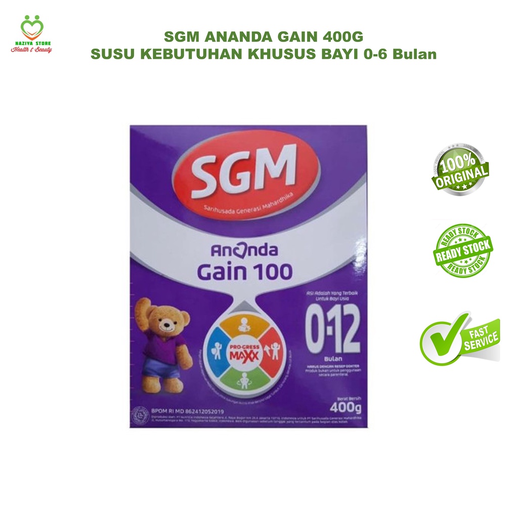 Jual SGM ANANDA GAIN 100 400 GR Untuk Bayi Usia 0-12 Bulan Susu Khusus ...