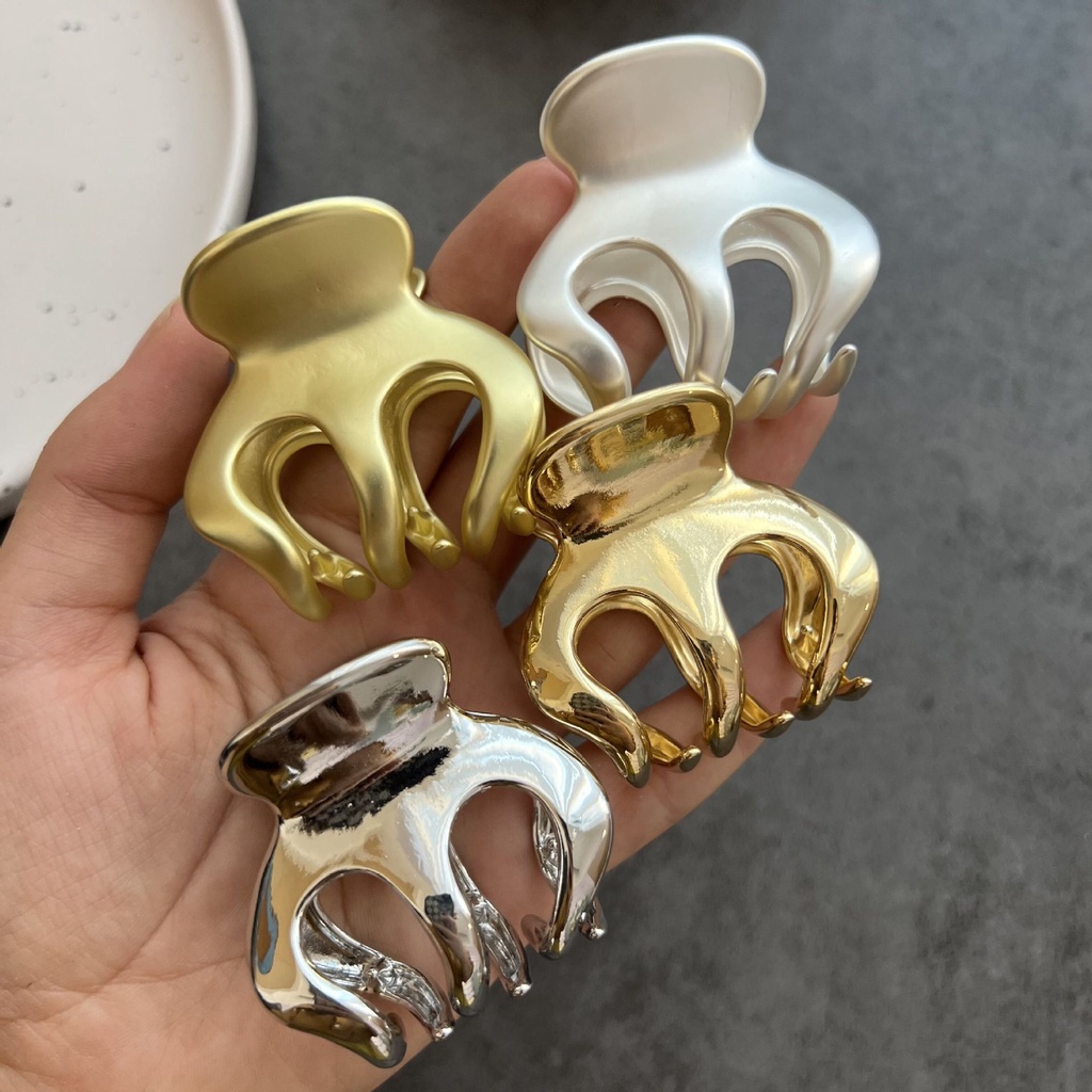 Jual NEW HAIR CLAW JEPIT JEDAI HERCULES BESI GOLD METAL SILVER COLOR ...