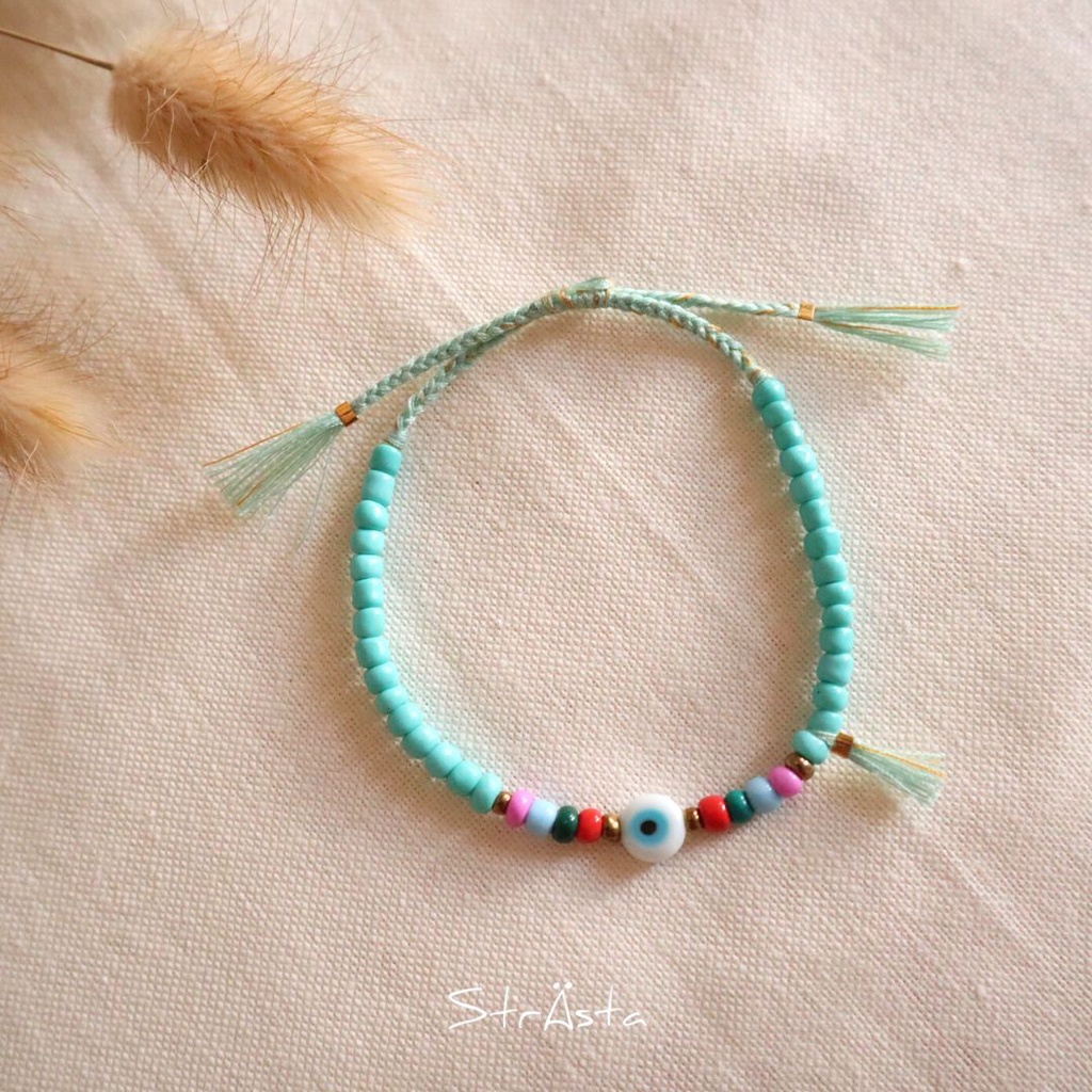Jual Festa - Gelang Handmade Mata - White Blue Nazar Boncugu - Bracelet ...