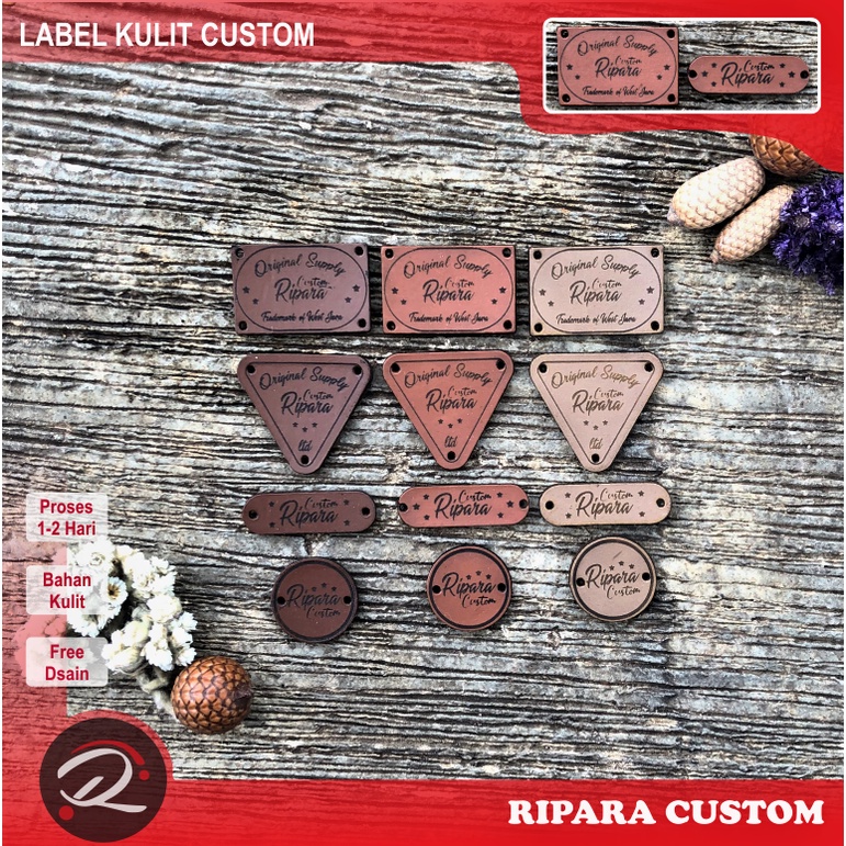 Jual Label Kulit (50pcs) . Label kulit custom . Label tas Custom isi ...