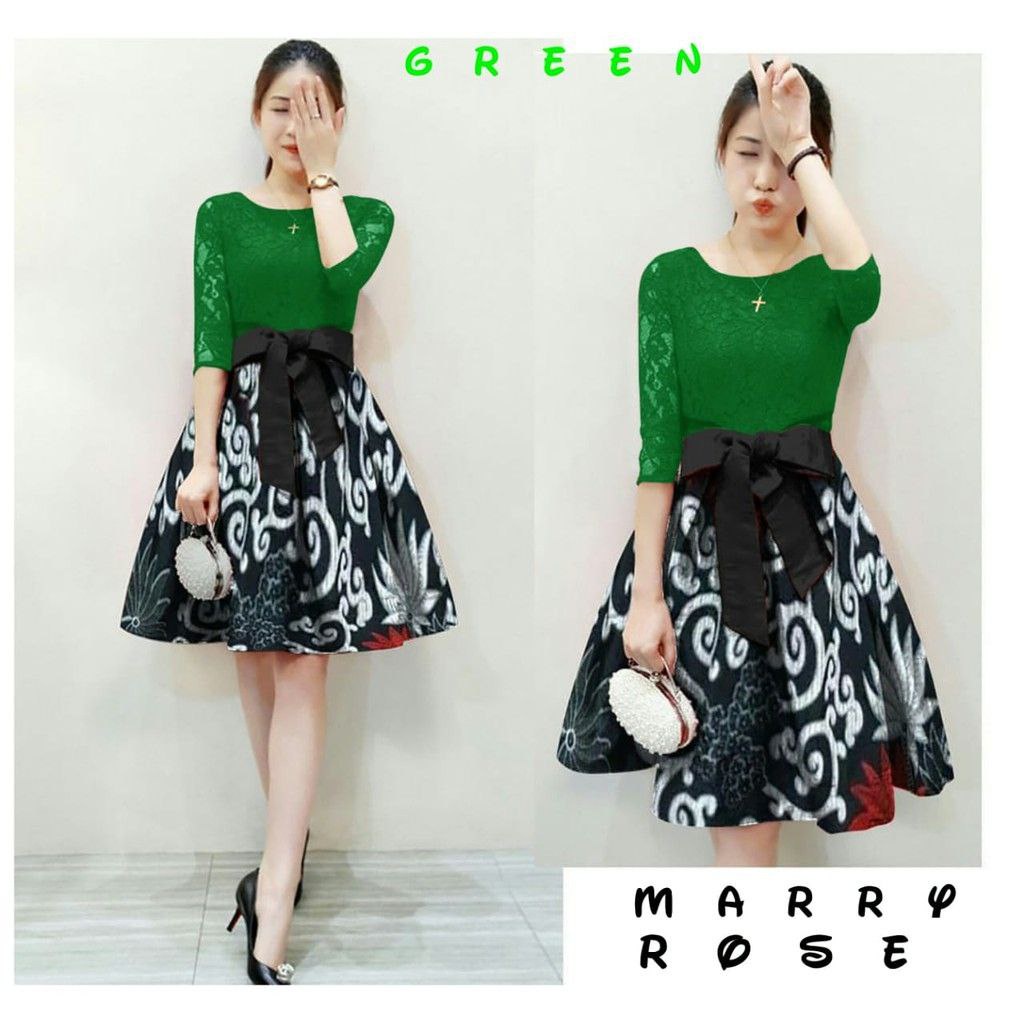 Jual NB2216 Dress Batik Brukat Natali 3WARNA / DM / Party Dress / Dress ...