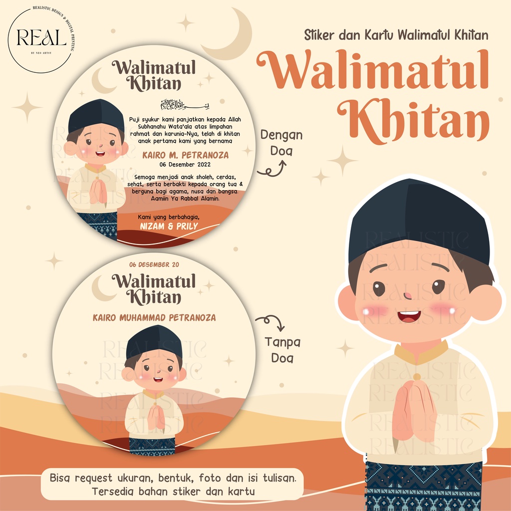 Jual Stiker/ Kartu Syukuran Khitanan - Tasyakur Walimatul Khitan ...