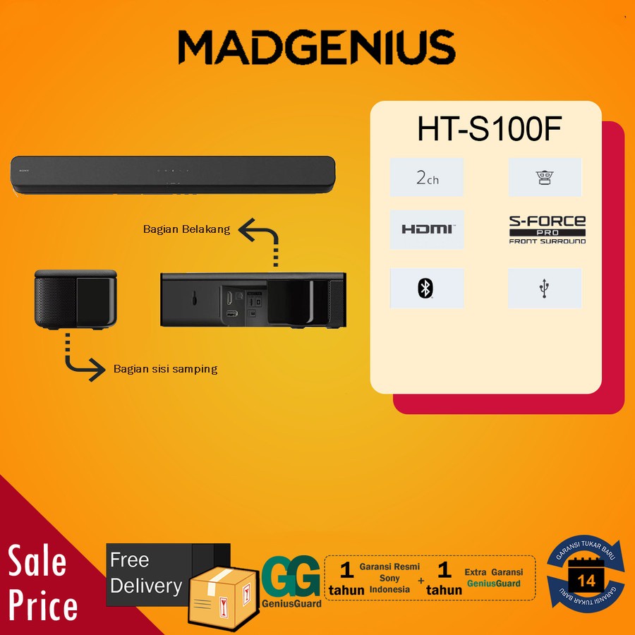 Jual Sony Original Soundbar HT-S100F / Sony HTS100 / HTS100F / Sony HT ...