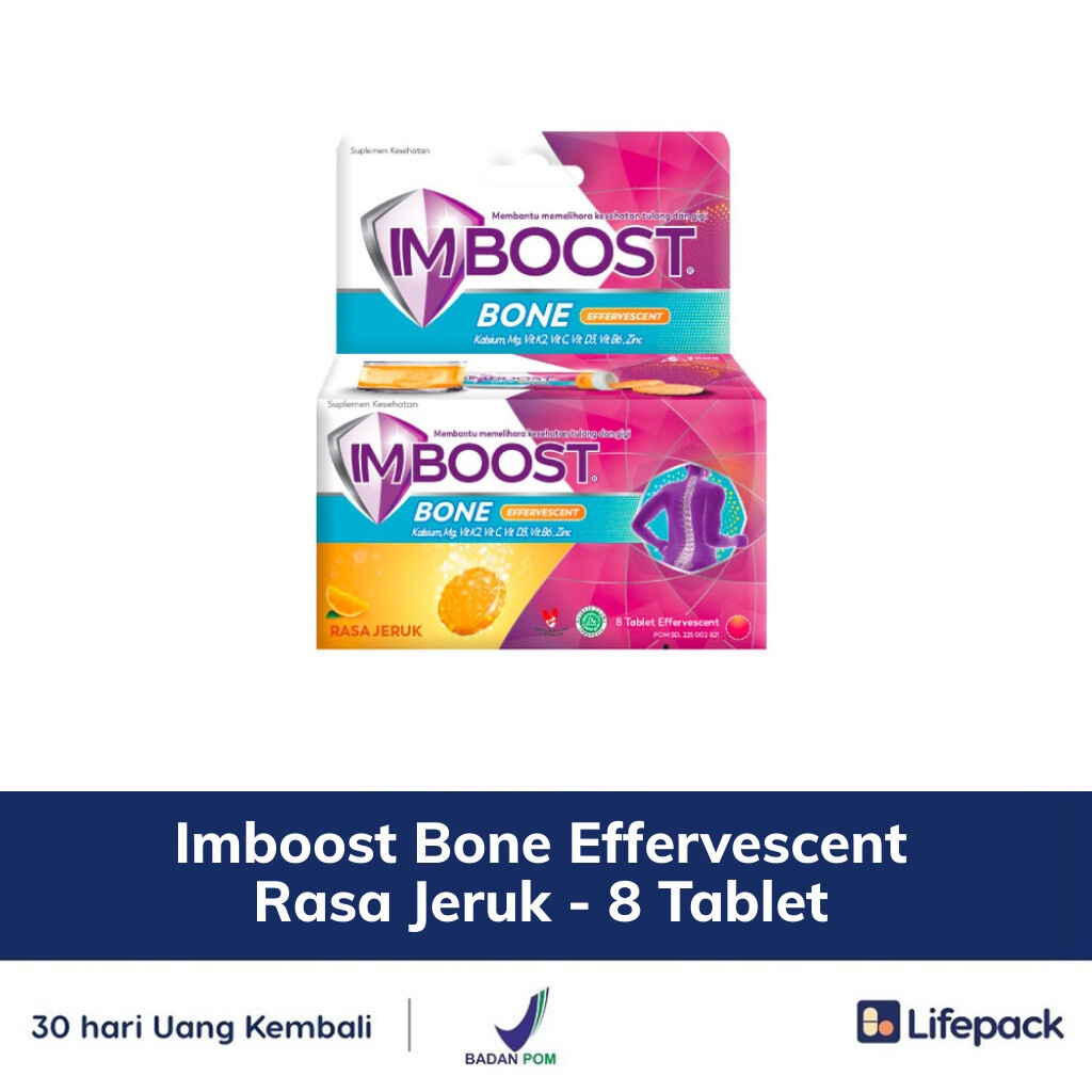 Jual Imboost Bone Effervescent Rasa Jeruk - 8 Tablet - LIFEPACK ...