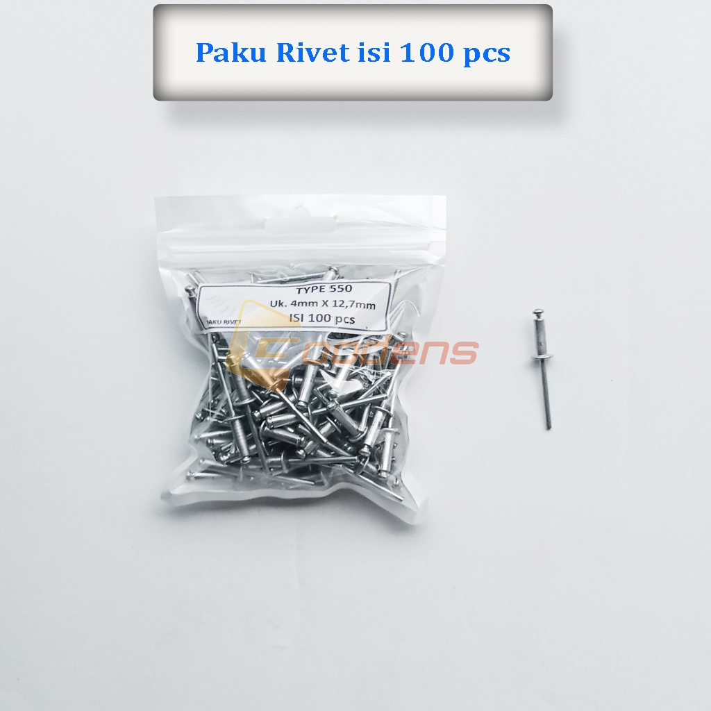 Jual Paku Rivet Paku Keling 550 4x12,7mm Isi 100 pcs | Shopee Indonesia