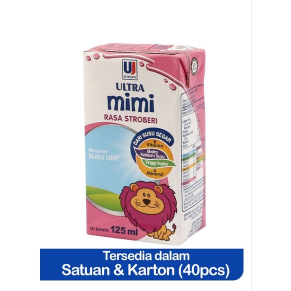Jual Ultra Mimi Susu Cair Uht Strawberry 125Ml | Shopee Indonesia