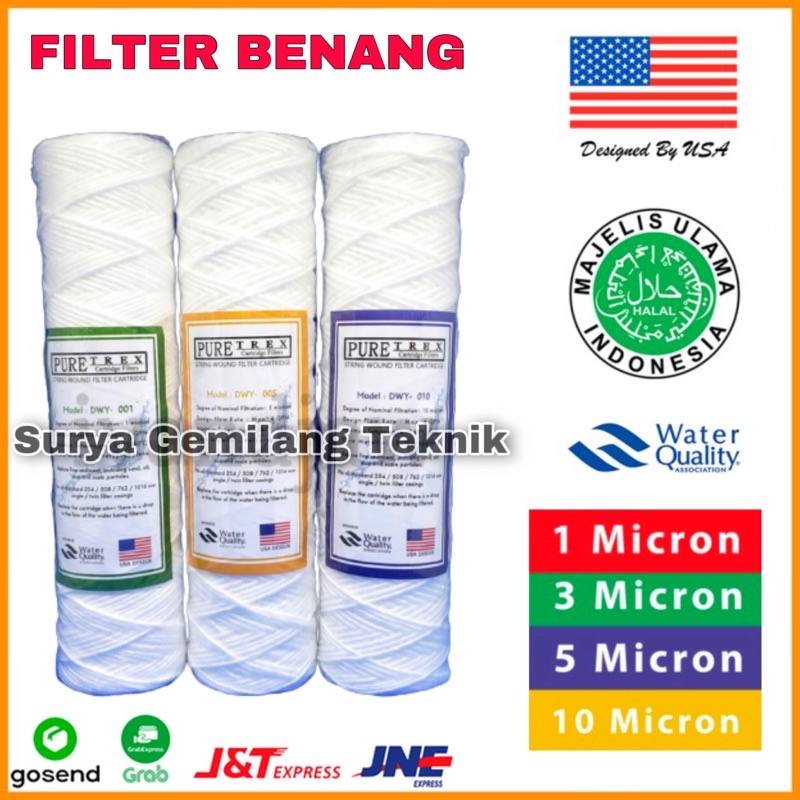 Jual Filter Benang 10” String Wound Sediment Filter Air Benang 10inch ...