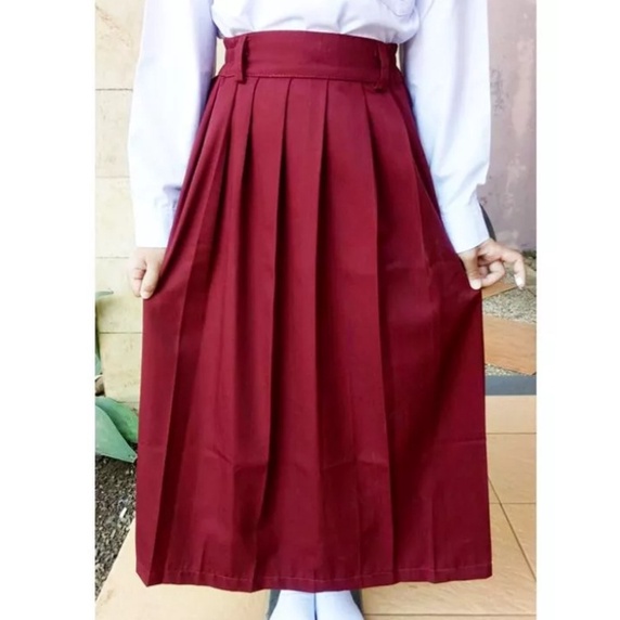 Jual ROK PANJANG MERAH Sekolah SD Rok Rempel Perempuan Seragam Sekolah SD MI MERAH PUTIH HITAM ...