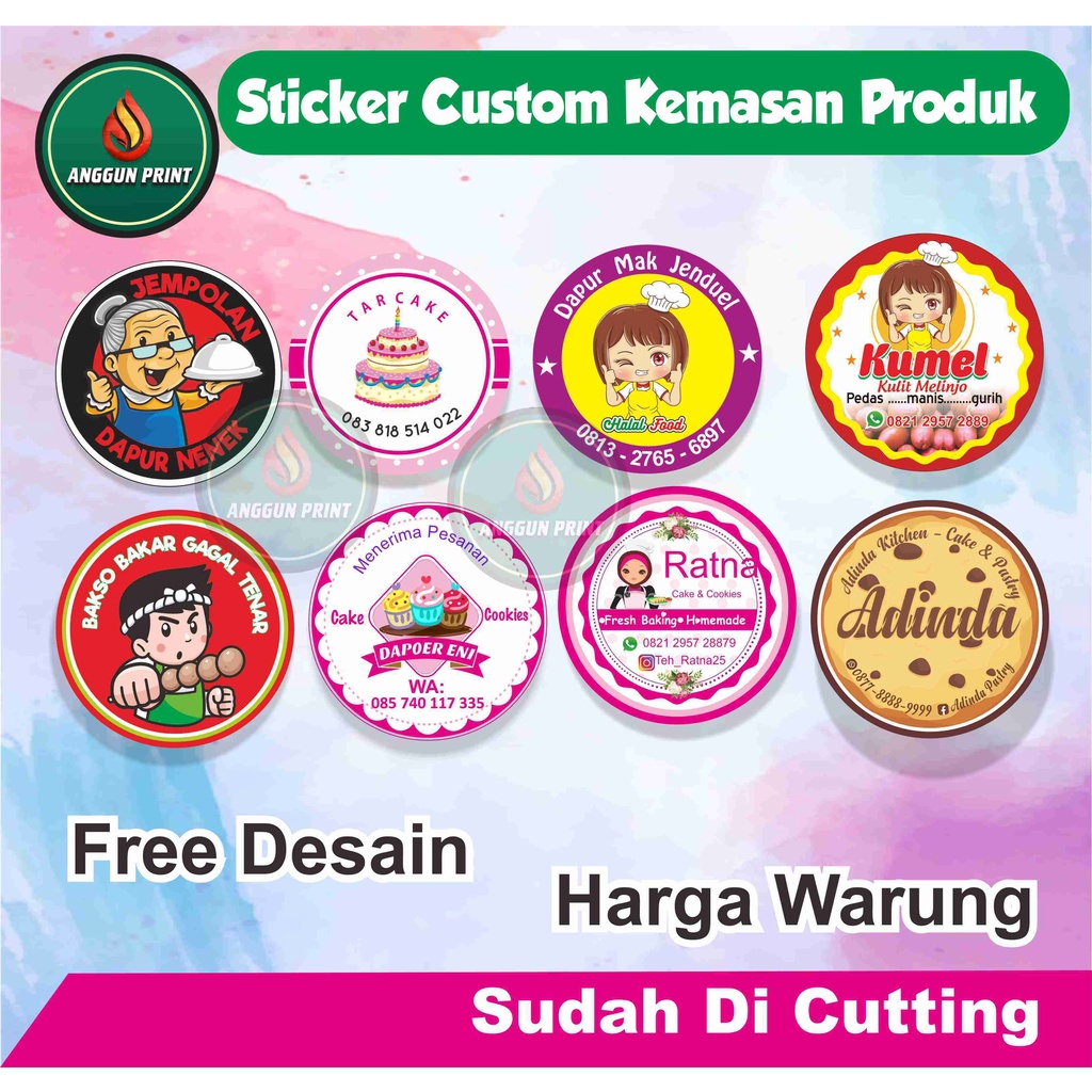 Jual Stiker Label Makanan Cetak Stiker label Usaha Custom Free Design ...