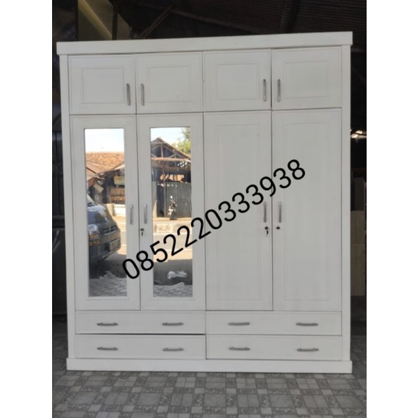 Jual lemari pakaian kayu jati/ lemari custom/ lemari jumbo full atas ...