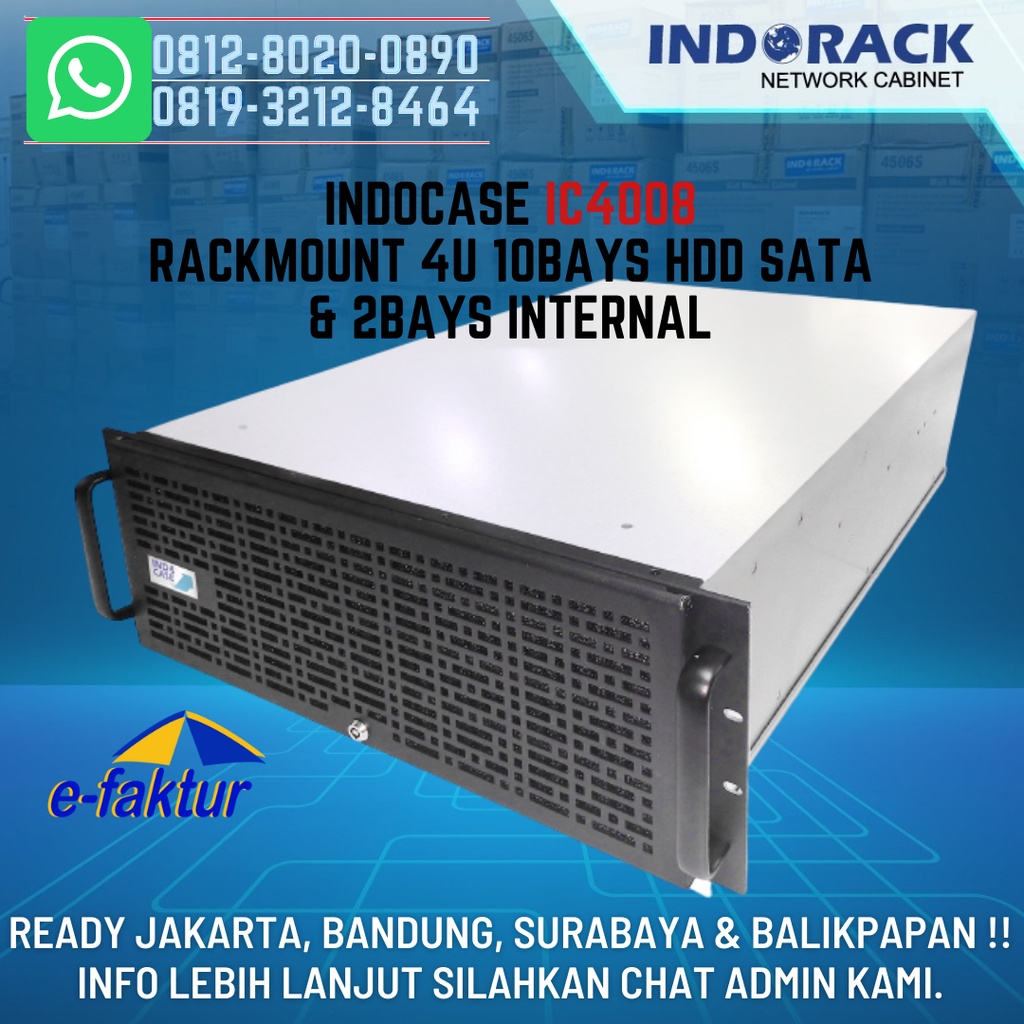 Jual Rackmount Case 4U 10 BAY HDD SATA 2 BAY Internal Casing Server ...