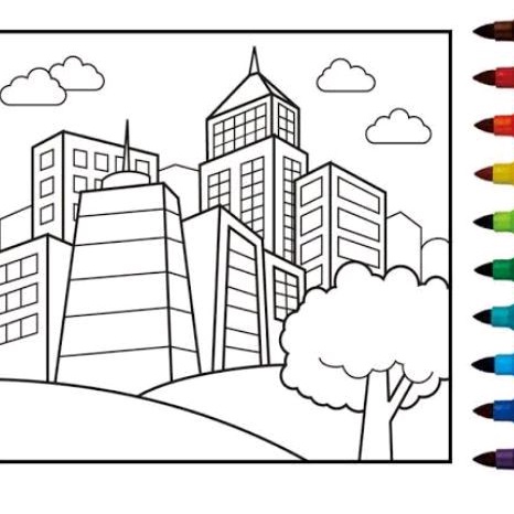 Jual Gambar Sketsa Mewarnai ~ GEDUNG BANGUNAN/ Seketsa Lukis / Drawing ...