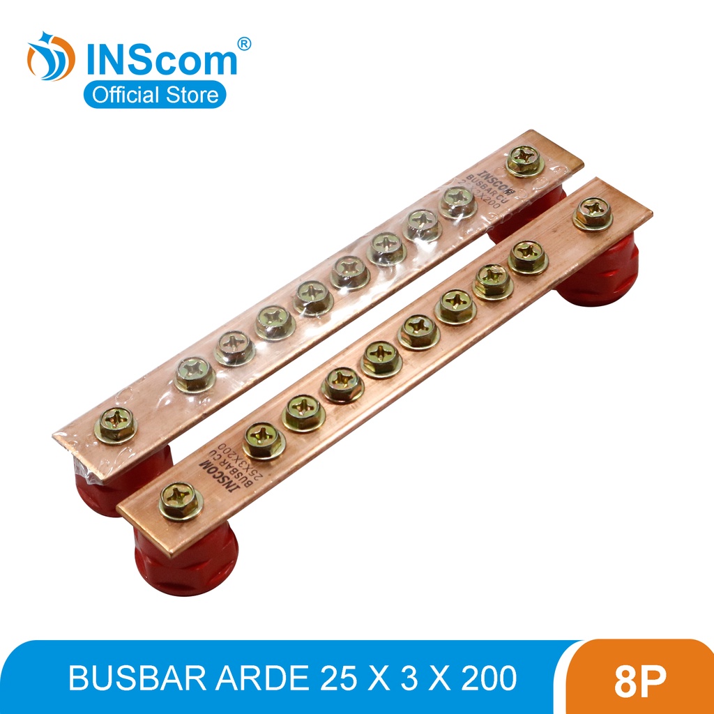 Jual BUSBAR ARDE TEMBAGA 25 X 3 X 200 / TERMINAL NOL PLAT ISOLATOR ...