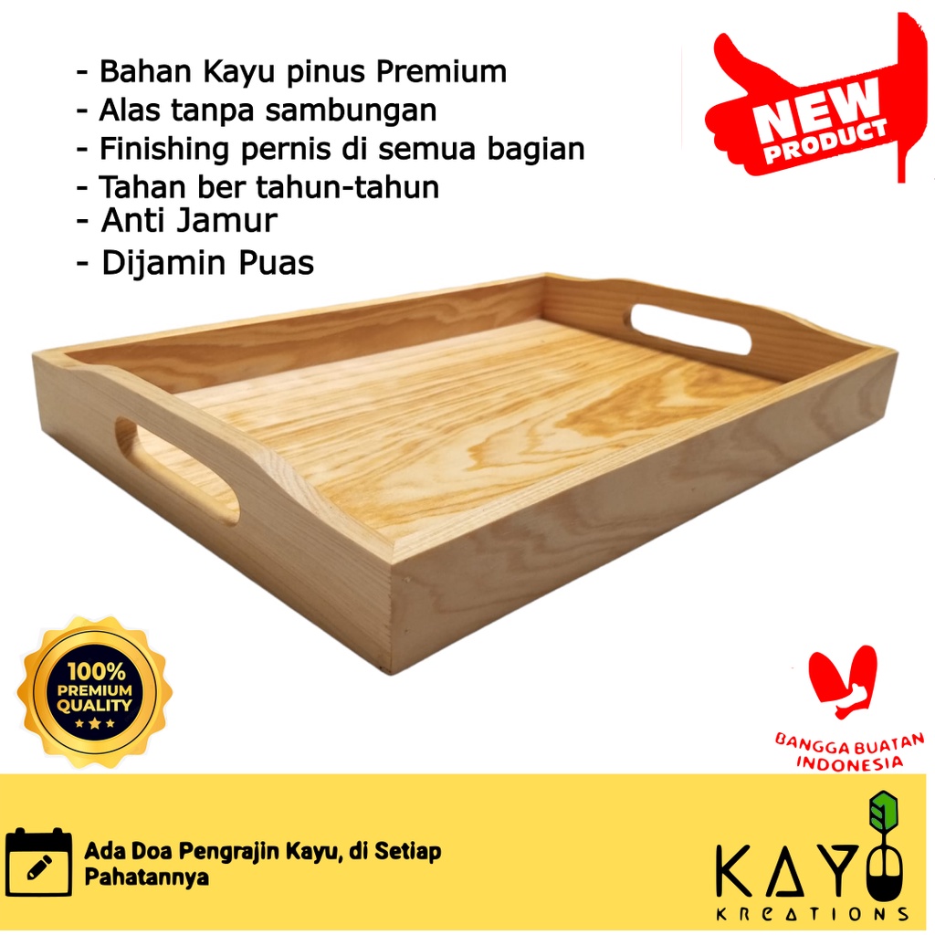 Jual Wooden Tray Nampan Baki Kayu PINUS PREMIUM Tatakan Saji ...