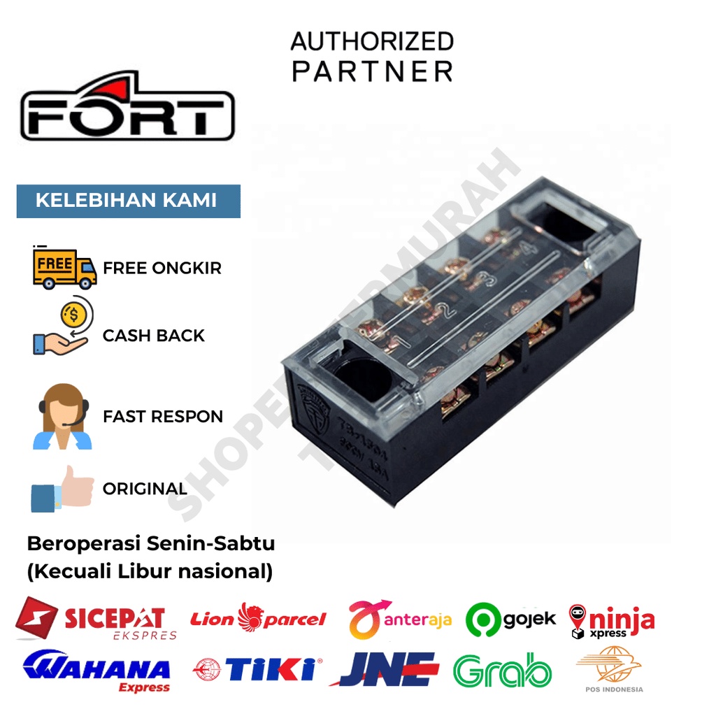 Jual TERMINAL BLOK ISOLATOR POLOS TB-1504 TERMINAL BLOCK BLOK KABEL 2X4 ...